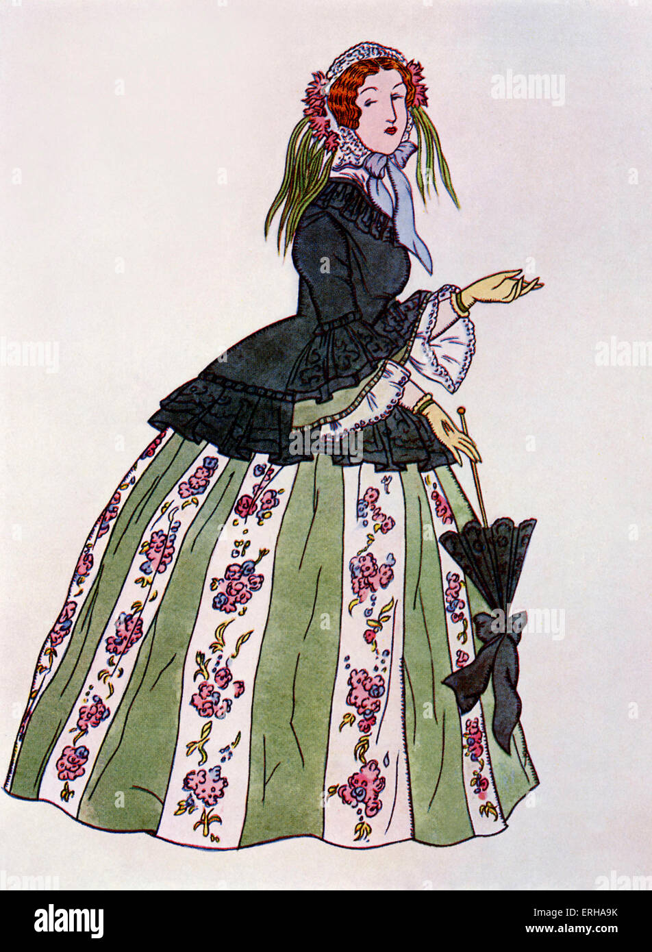 Lady in dress with plaited hair. This style was popular c.1856, where ...