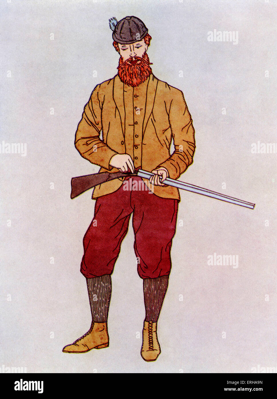 Gentleman huntsman sporting Mutton Chop Whiskers, a kind of beard style ...