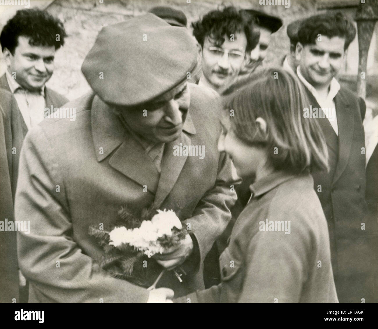 Todor Zhivkov (1911-1998) and child. Zhivkov was the communist head of ...
