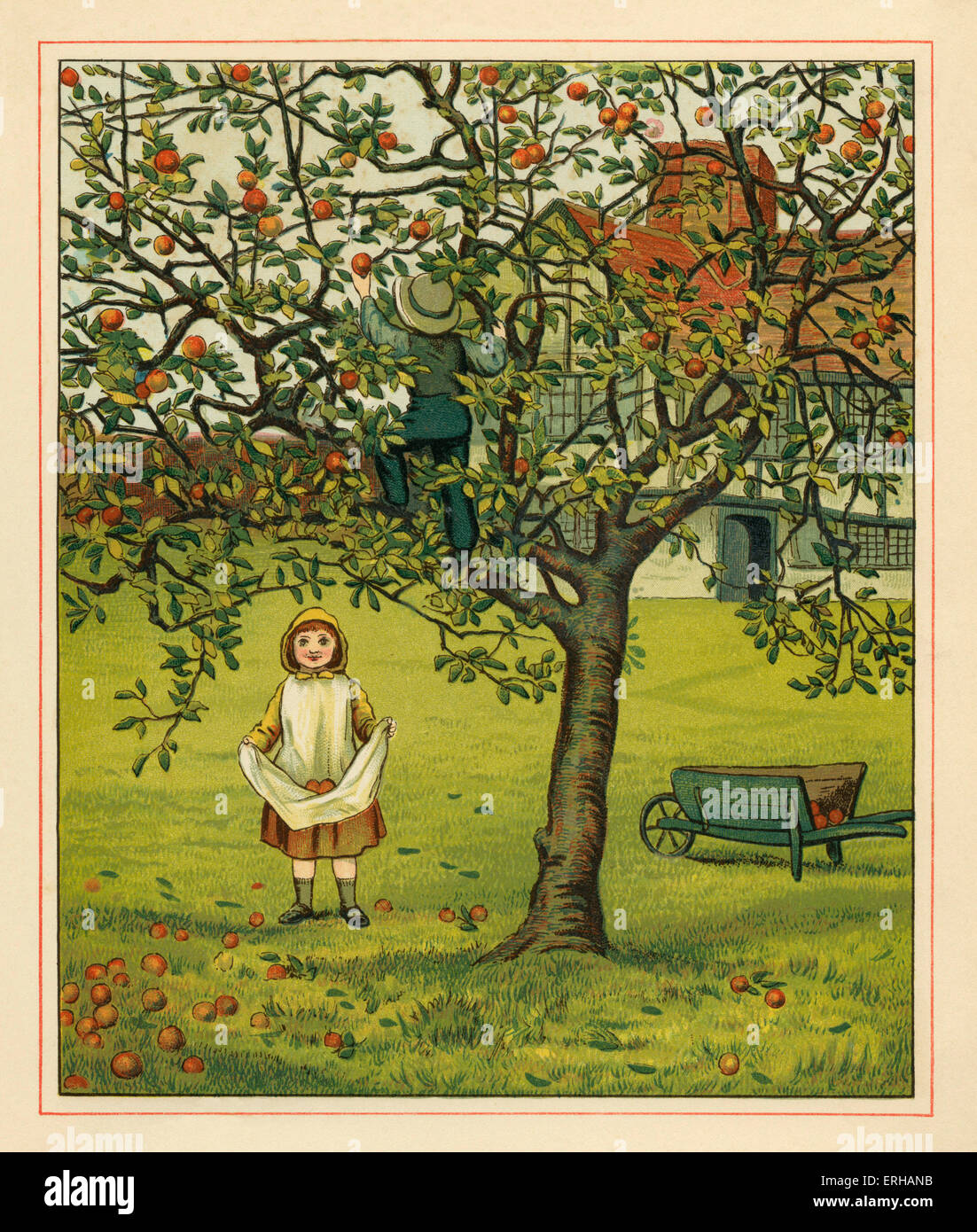 Illustration children apple tree hi-res stock photography and images ...