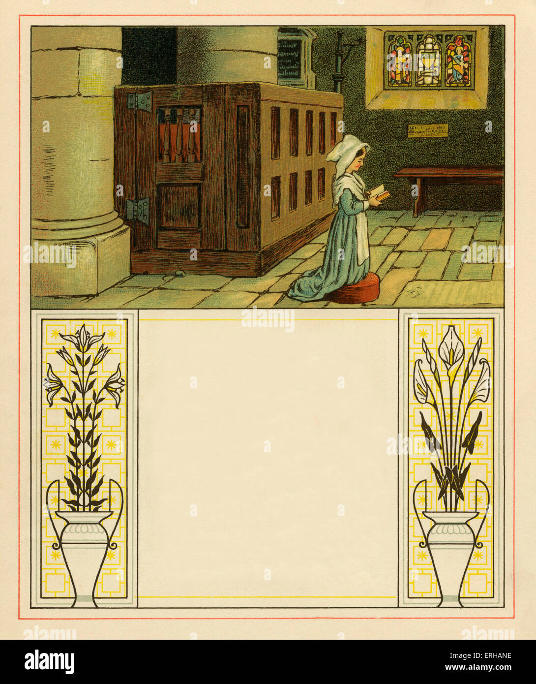 Victorian child at prayer, an illustration by J.G. Sowerby1881. A child ...