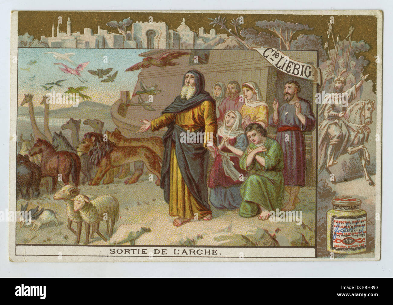 Moses leaving the ark. Liebig card, Bible Scenes, 1896 Stock Photo - Alamy