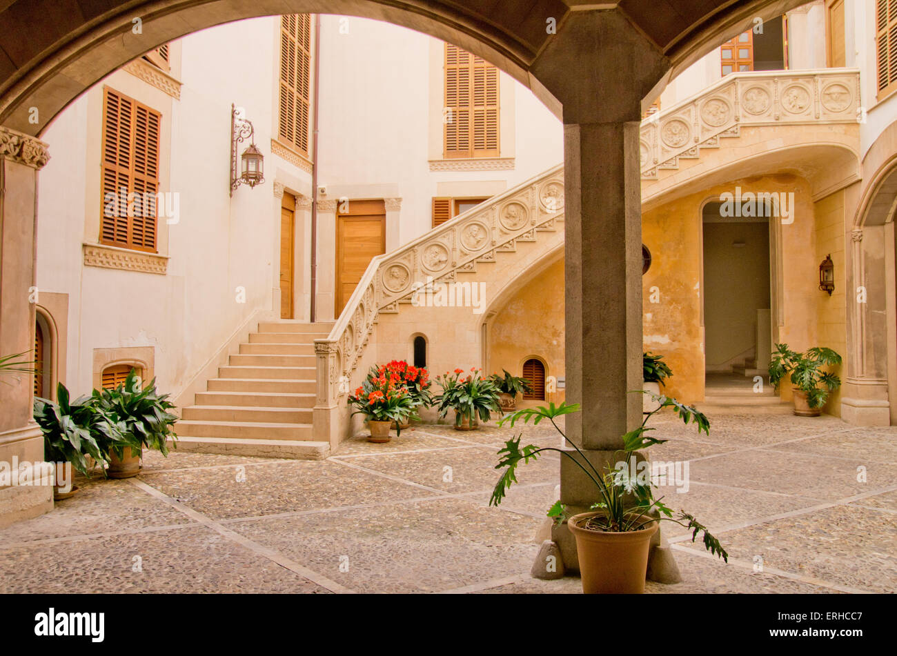 Courtyard of house in old Palma Stock Photo - Alamy