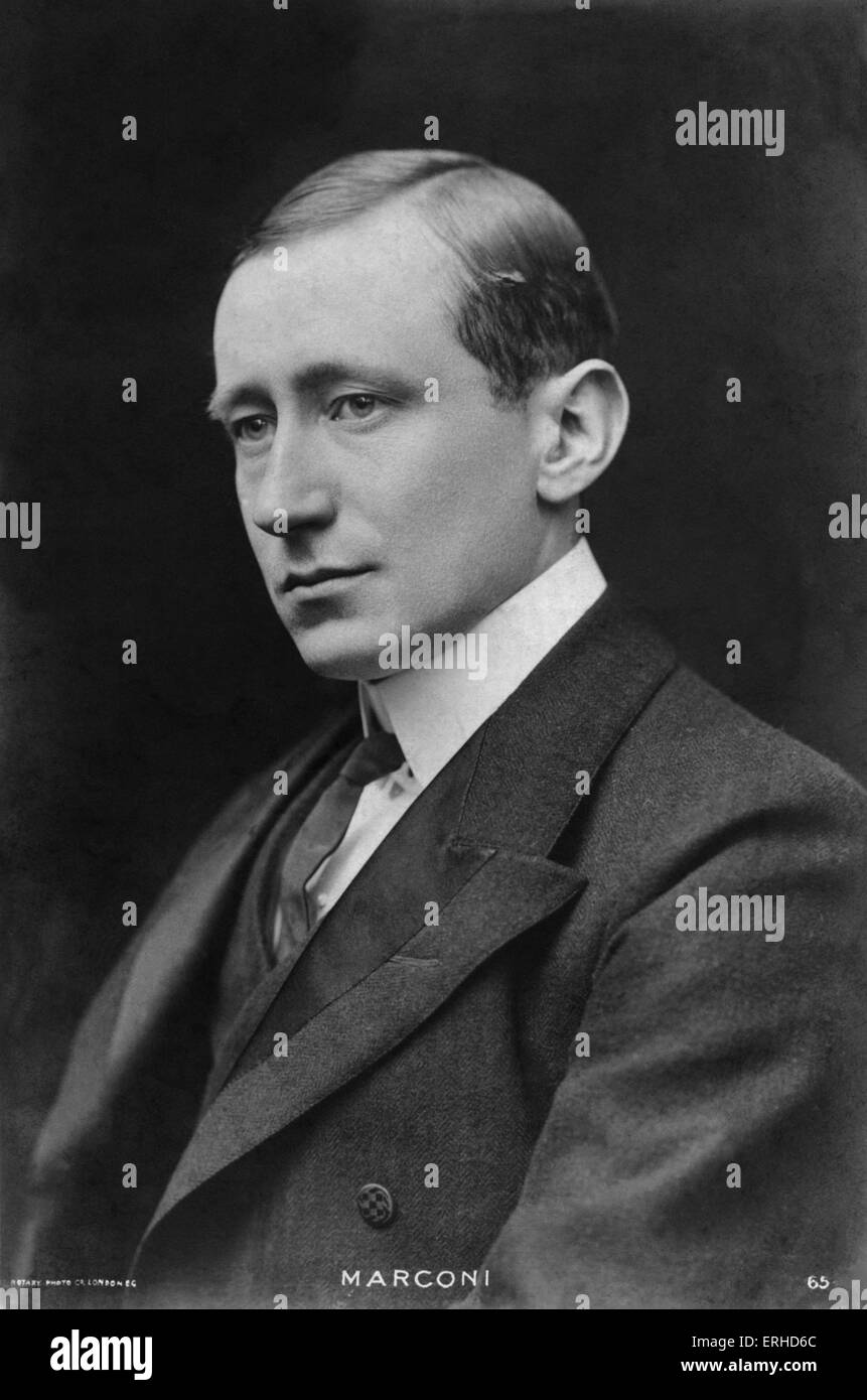 Guglielmo Marconi - portrait - inventor of first system of wireless ...