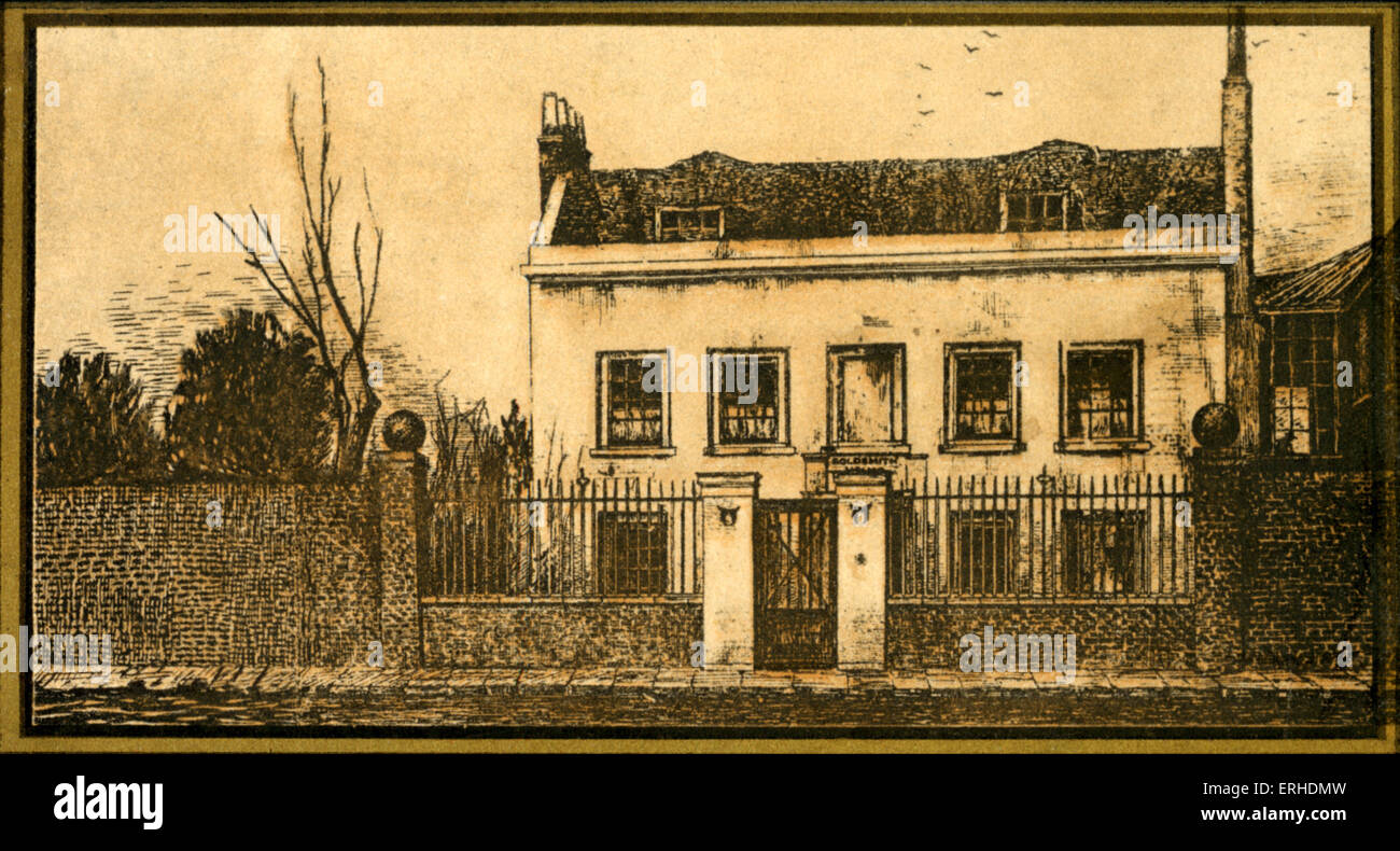 Oliver Goldsmith's house in Peckham, London, 1756. English Playwright ...