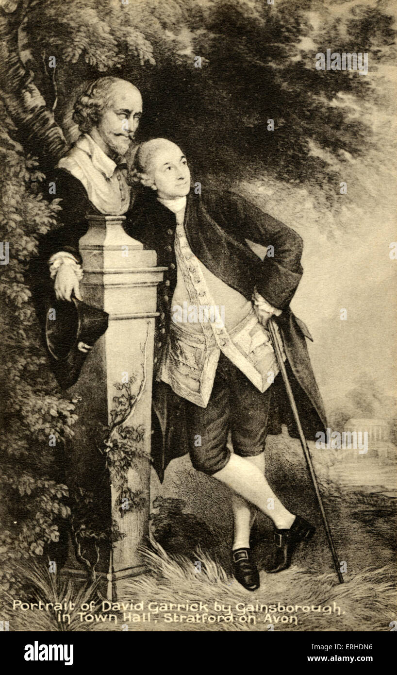 David Garrick by Gainsborough, leaning against bust of Shakespeare ...