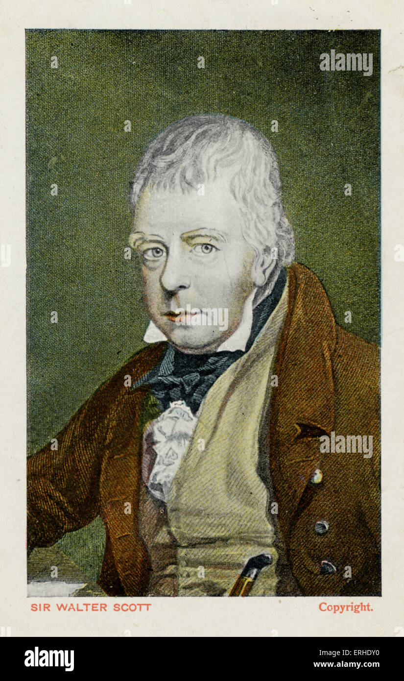 Sir Walter Scott, portrait. English novelist and poet 1771-1832 Stock ...