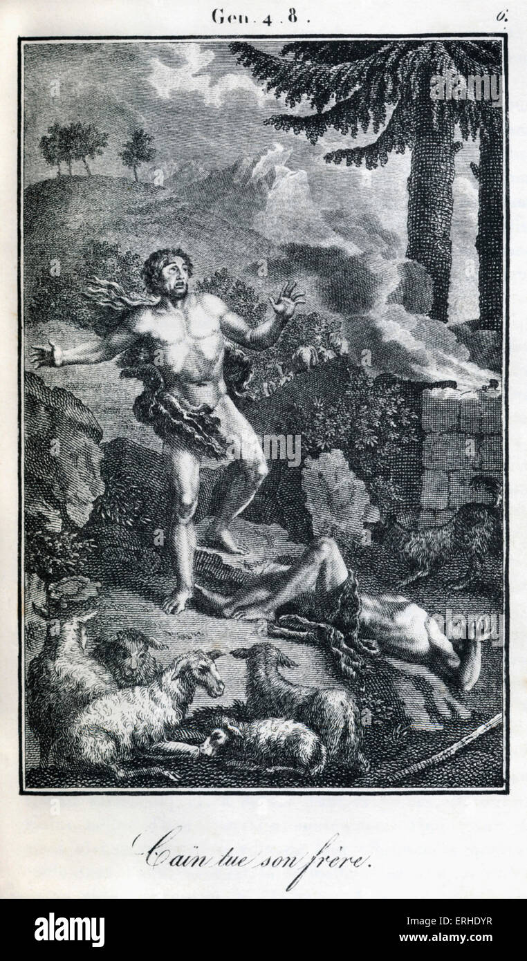 Bible, Cain killing Abel The first murder. Genesis Stock Photo - Alamy