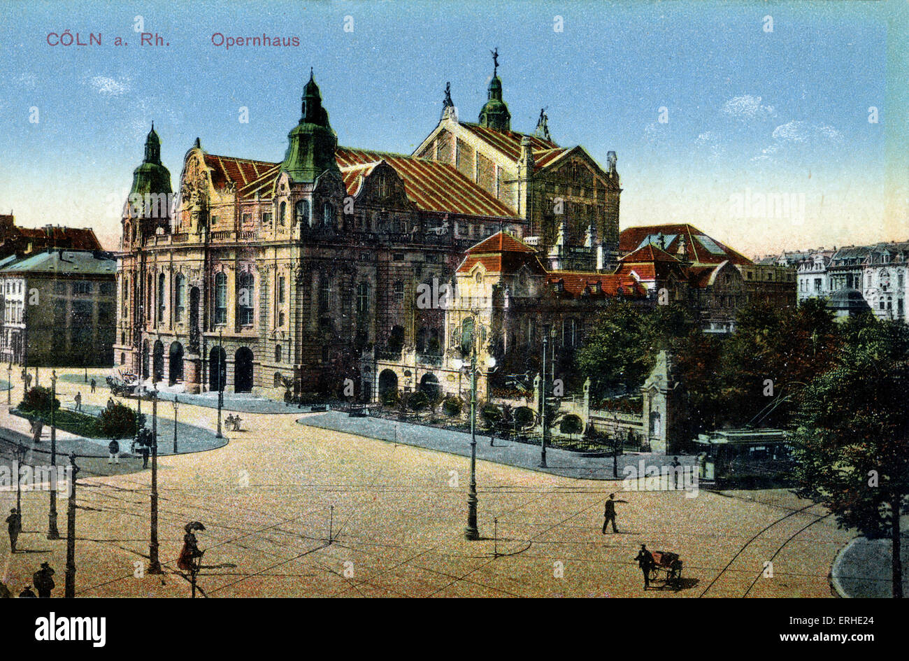 Cologne / Koln / Coln Opera house Early 20th century tinted postcard ...