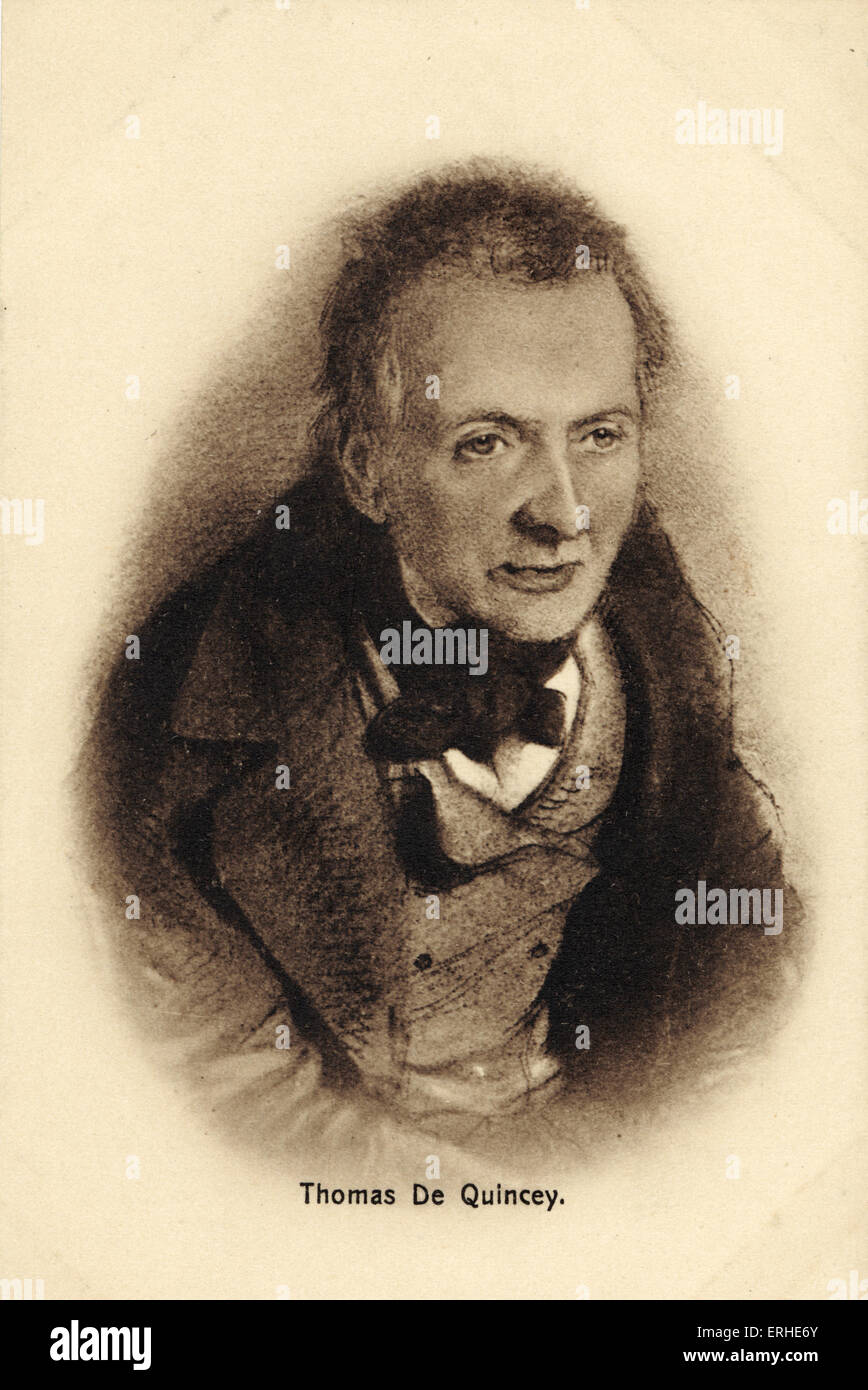 Thomas de Quincey, portrait. English journalist and essayist 1785-1859 ...