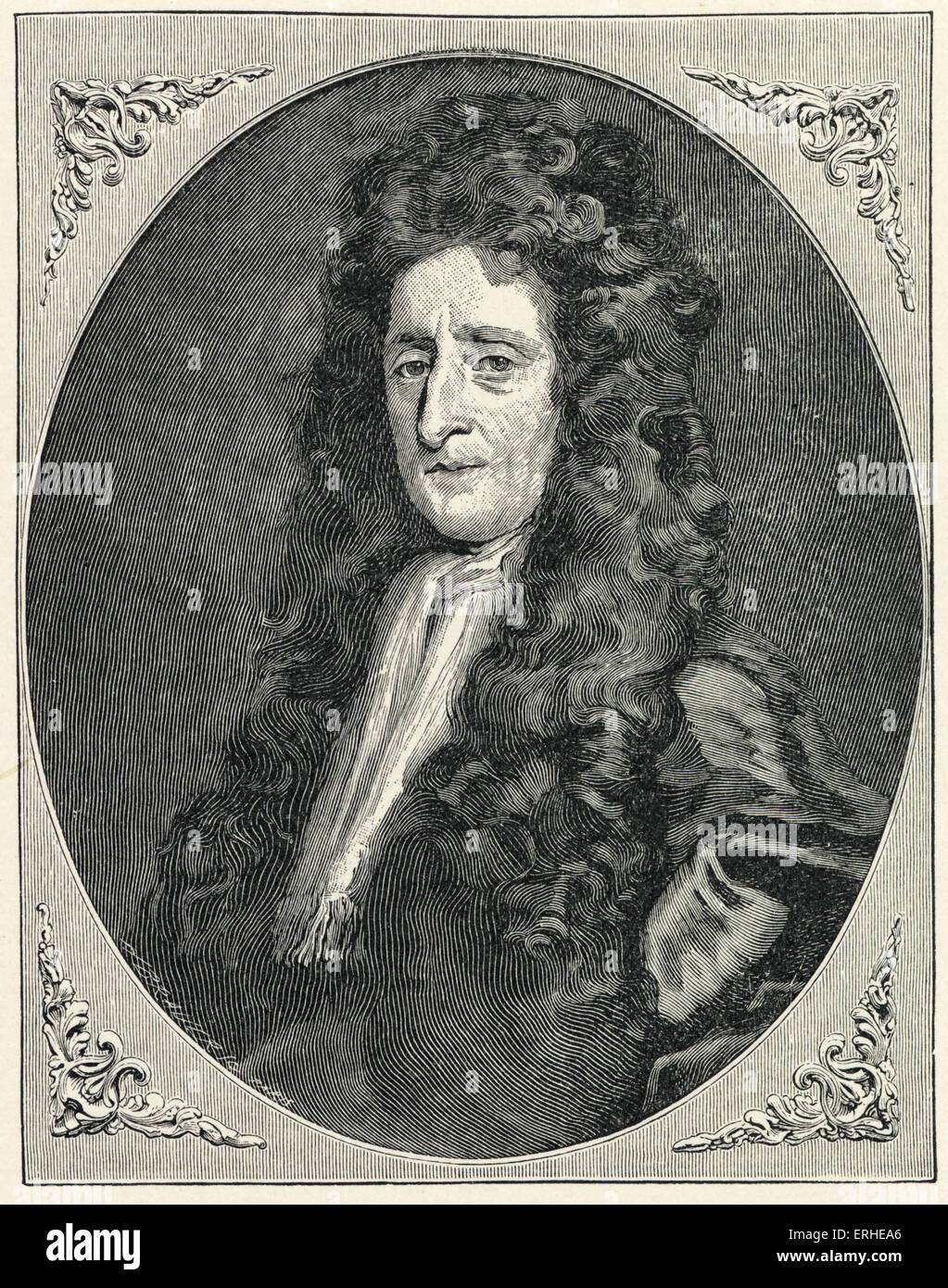 John Locke - portrait engraving after the portrait by Burrower. English ...