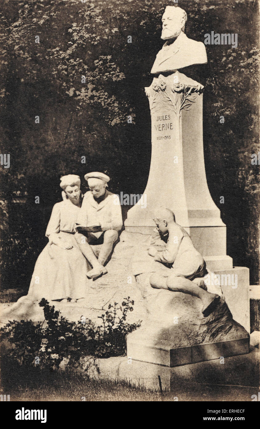Jules Verne - monument to the French writer 1828-1905. Author of ...