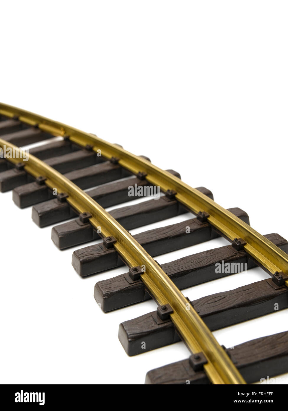Rail track isolated on a white background Stock Photo - Alamy
