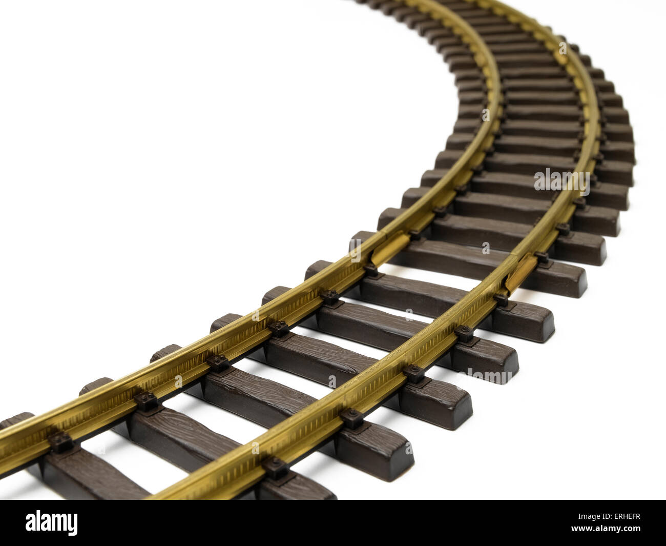 Rail track isolated on a white background Stock Photo - Alamy