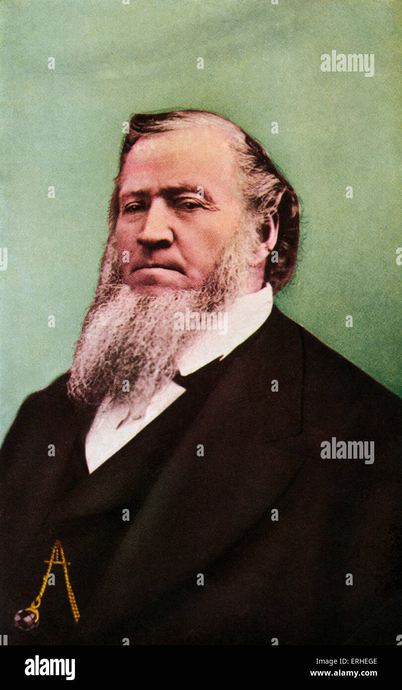Brigham Young - US Mormon leader and founder of Salt Lake City in Utah ...
