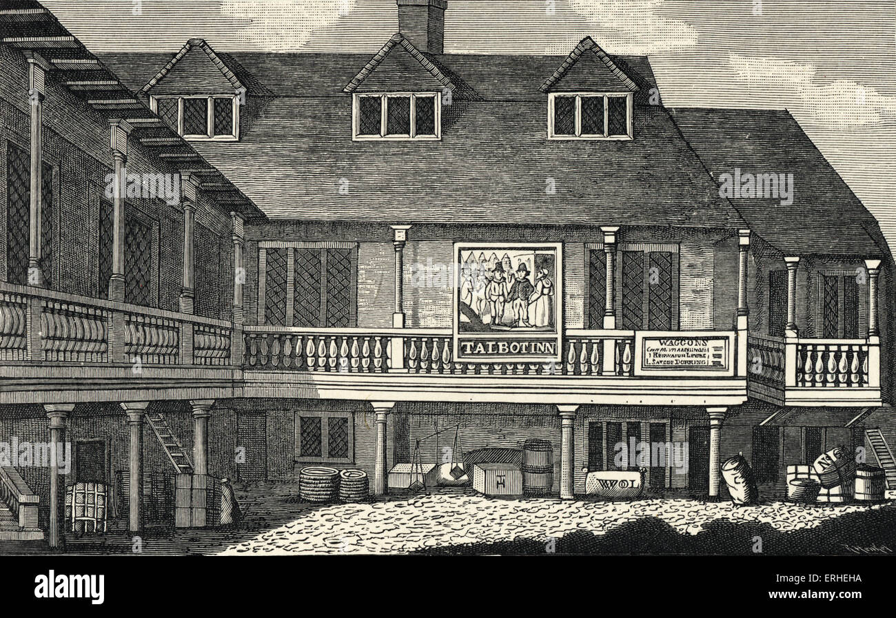 Tabard Inn - Southwark where Chaucer 's pilgrims stayed from Stock ...