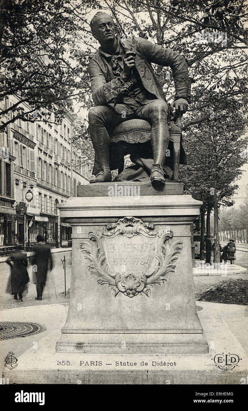 Denis Diderot, statue in Paris, St Germain des Pres, French writer and ...