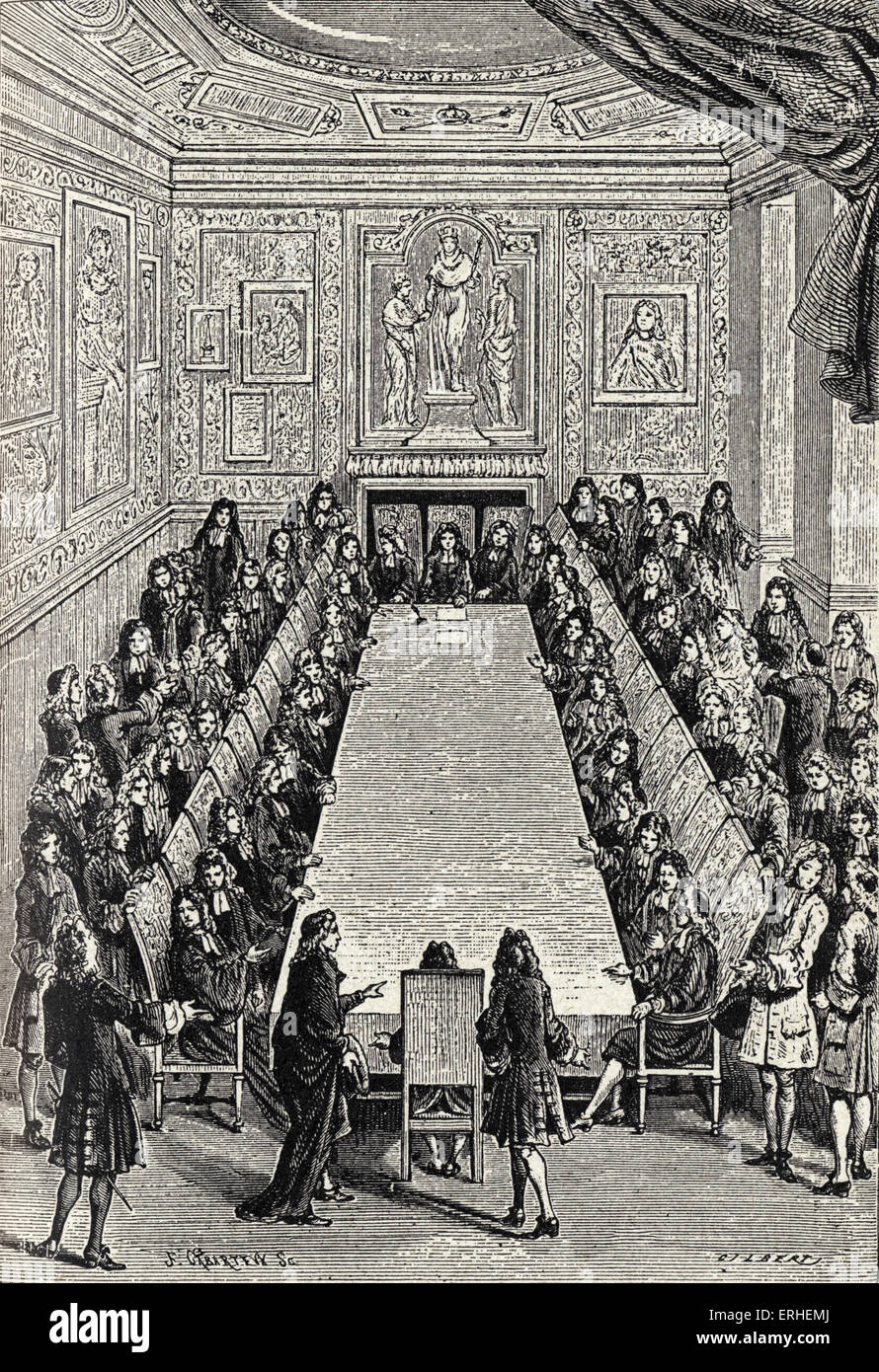 Meeting of French Academy / Académie Française - at the Louvre - 1714 ...