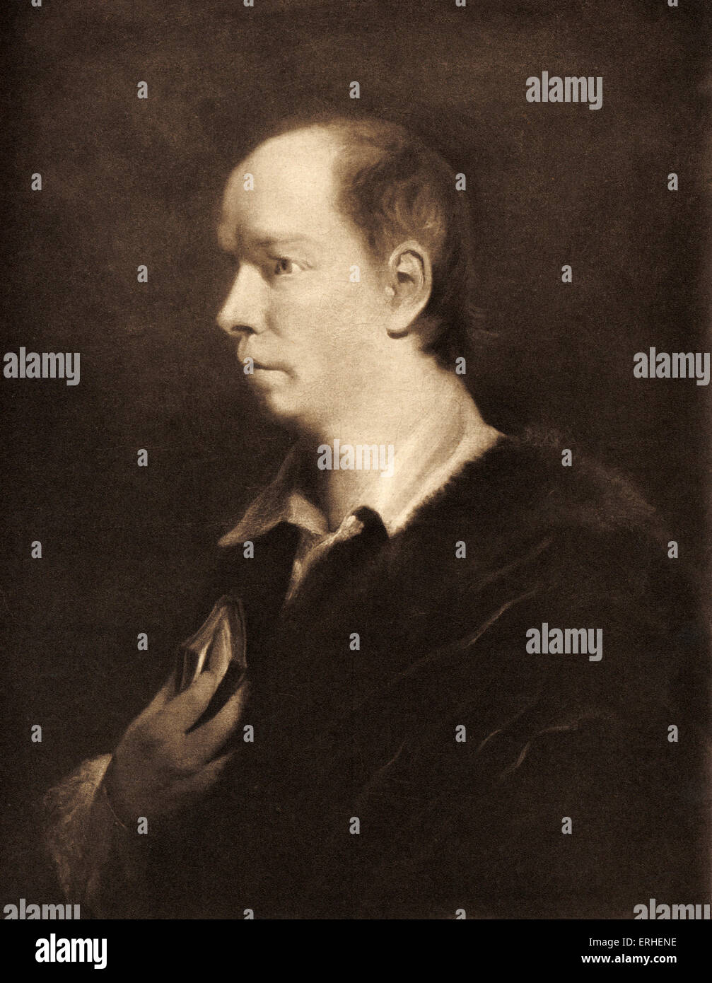 Oliver Goldsmith - portrait. Irish author after portrait by a pupil of ...