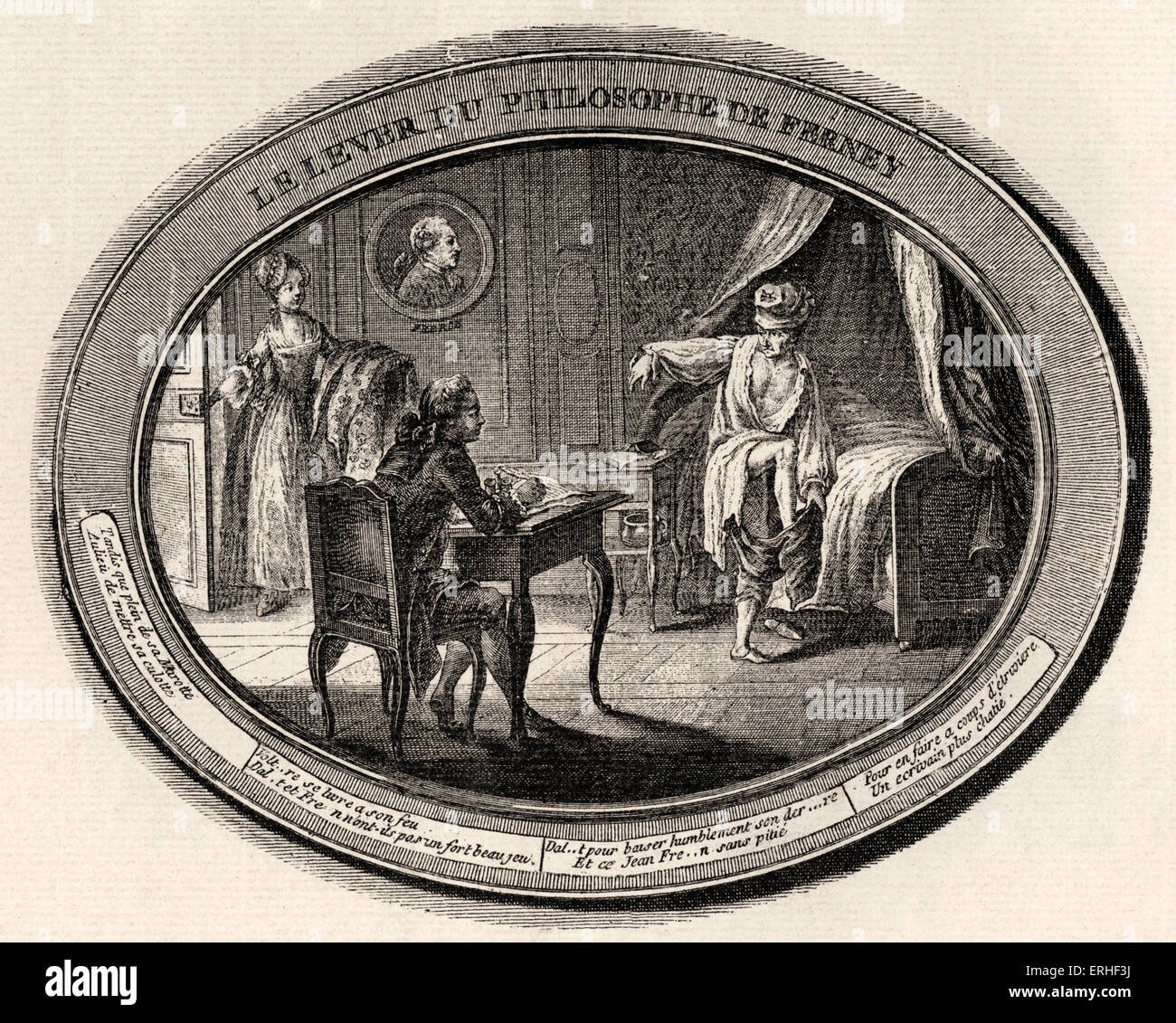 VOLTAIRE, François-Marie Arouet - portrait of Voltaire getting up in ...