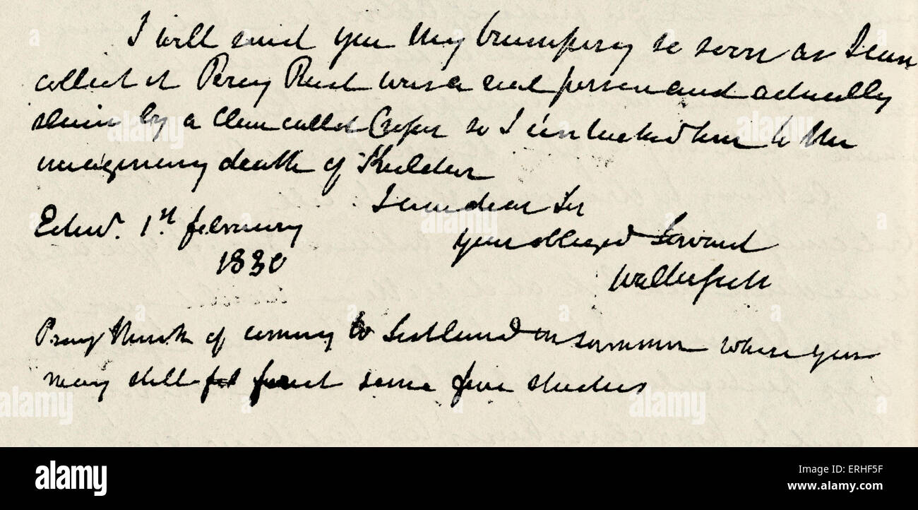 Sir Walter Scott - Letter with signature from the English novelist and ...