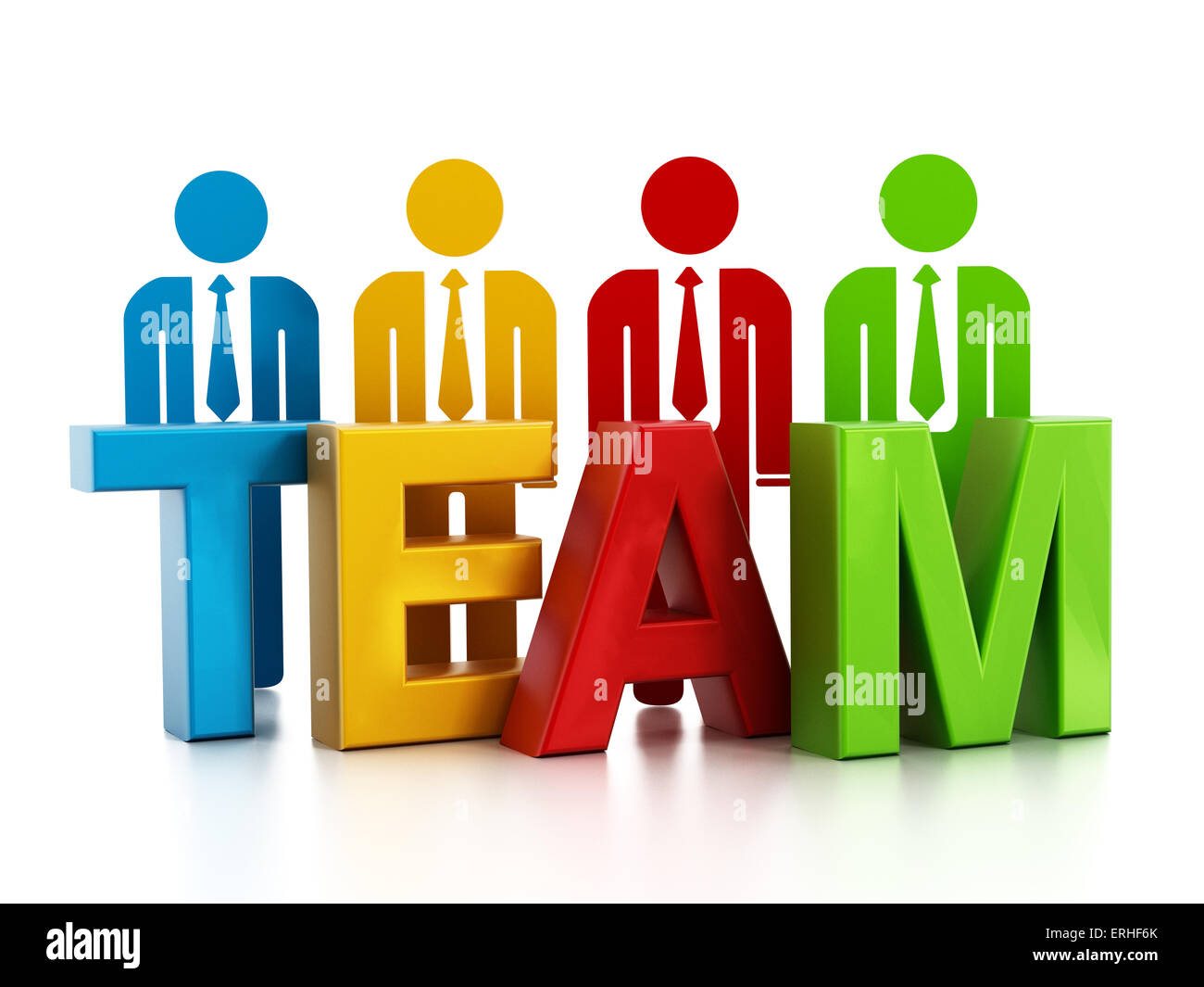 Multi-colored business people and team text isolated on white Stock ...