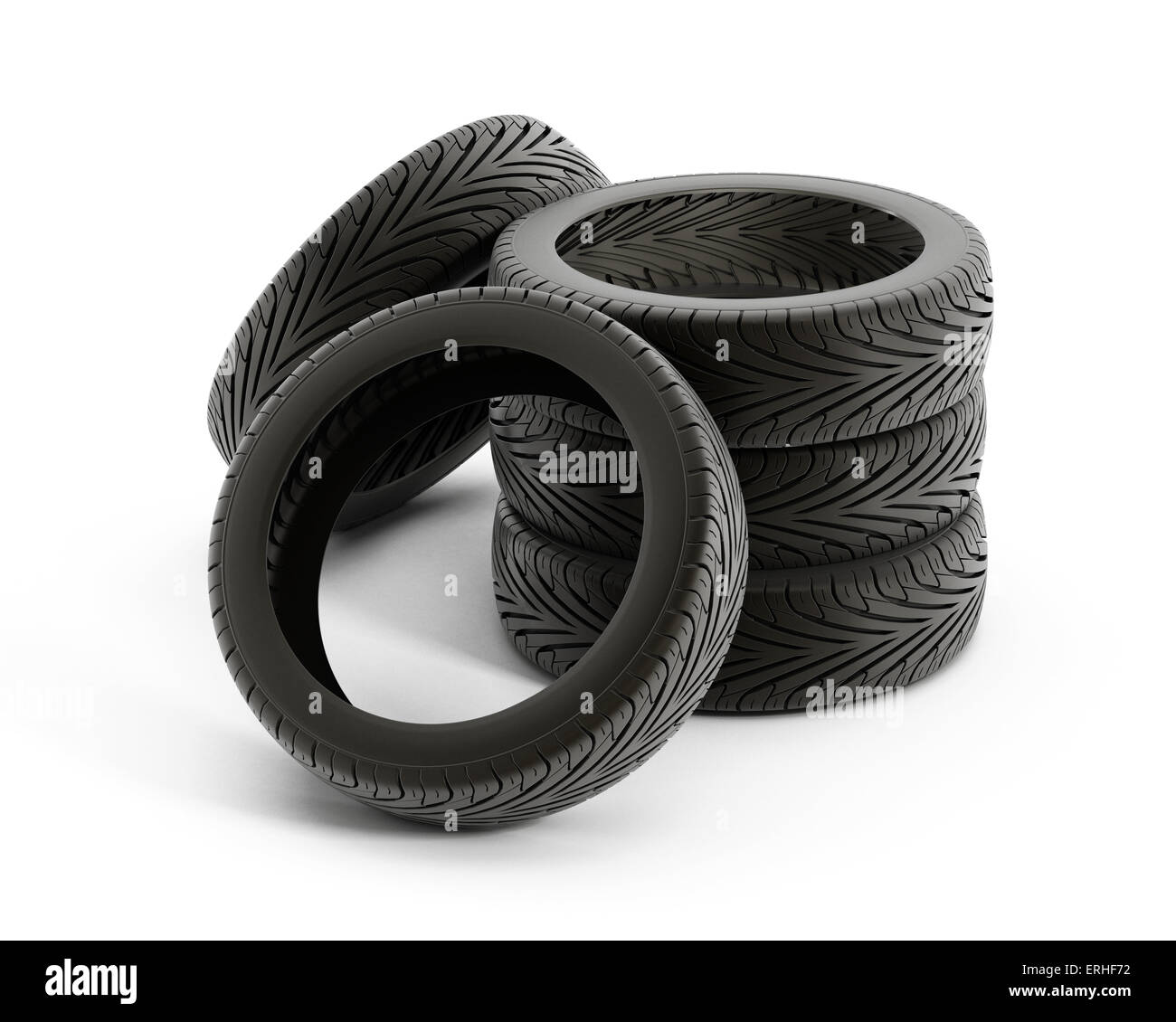 Tire stack isolated on white Stock Photo - Alamy