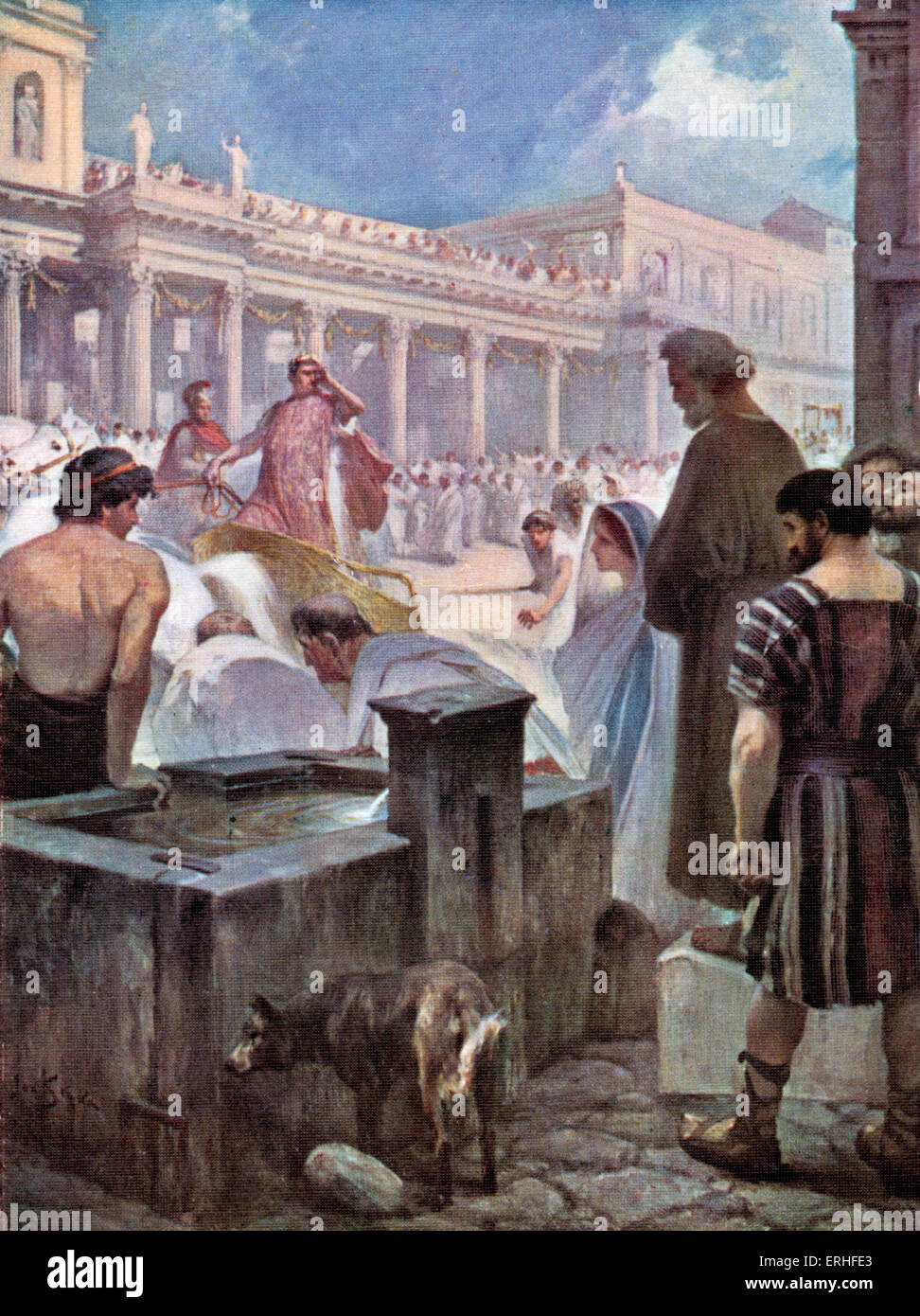 The meeting of Holy Roman Emperor Neron and Saint Peter. Neron had ...