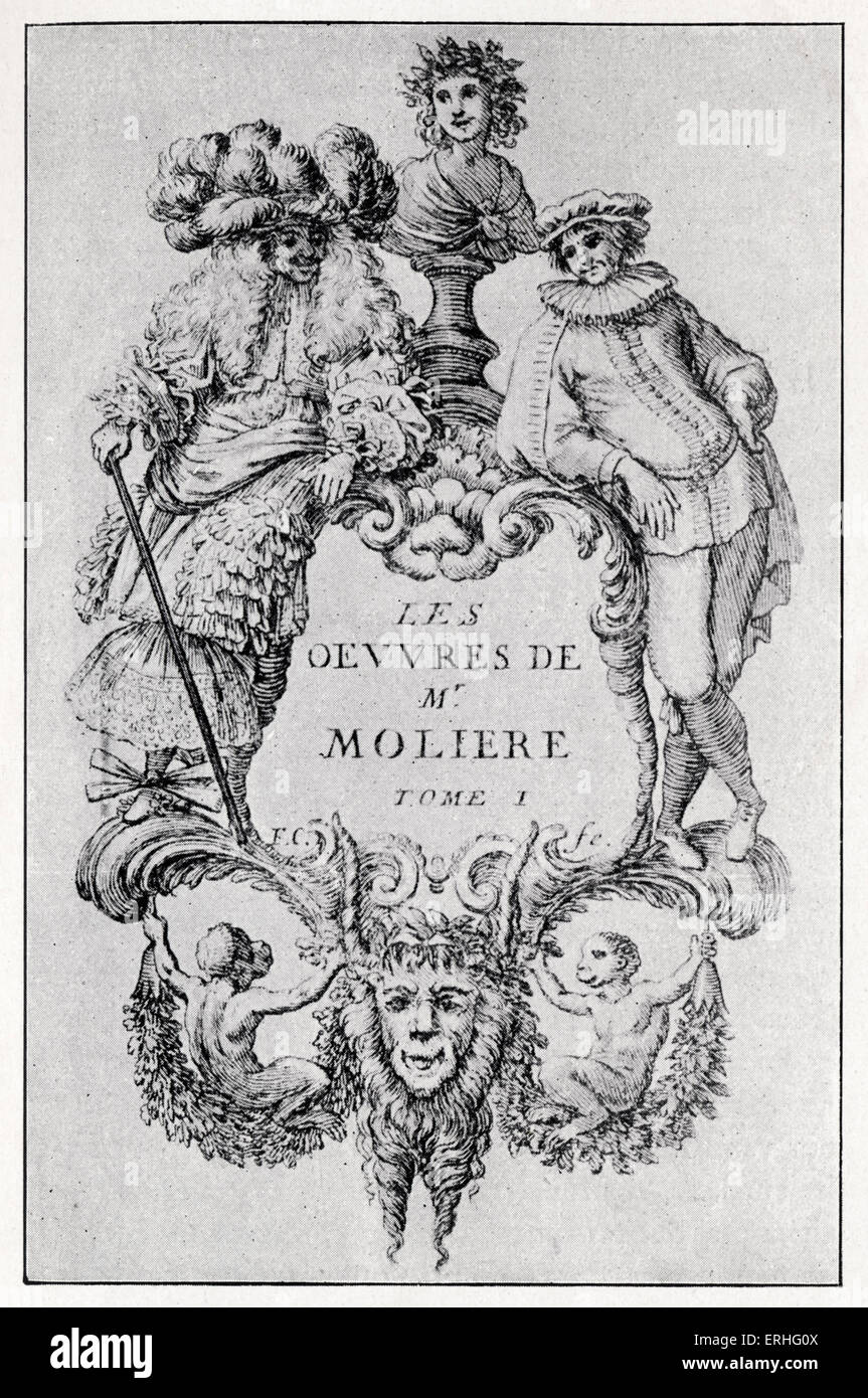 Frontispieces by Chauveau for the works of Molière in two volumes (1666 ...
