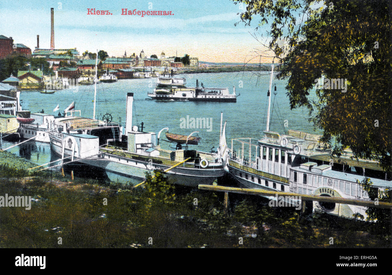Kiev - view of the capital city of Ukraine, overlooking the sea and ...