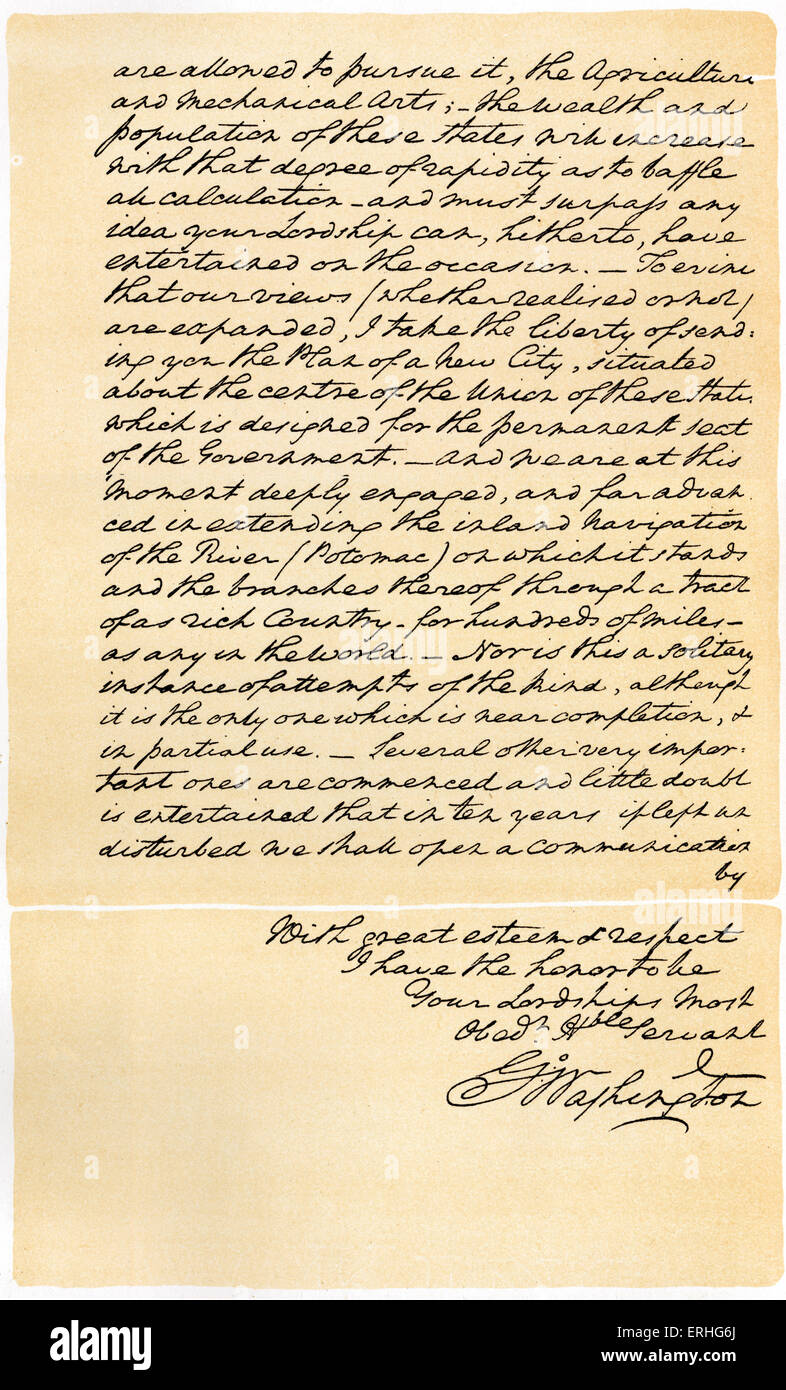 George Washington - manuscript letter written to Earl of Buchan aiming ...