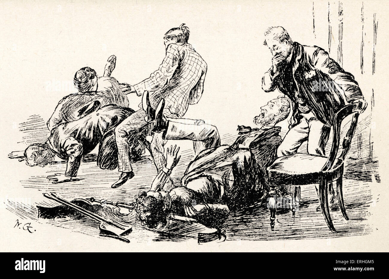 The Diary of a Nobody - illustration of a scene from the book by George ...