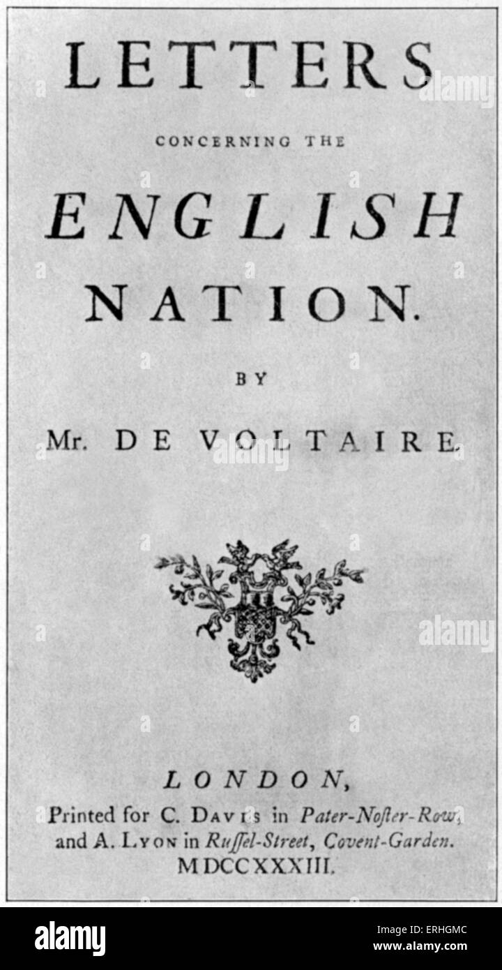 Francois-Marie Arouet / Voltaire 's 'Letters Concerning the English ...