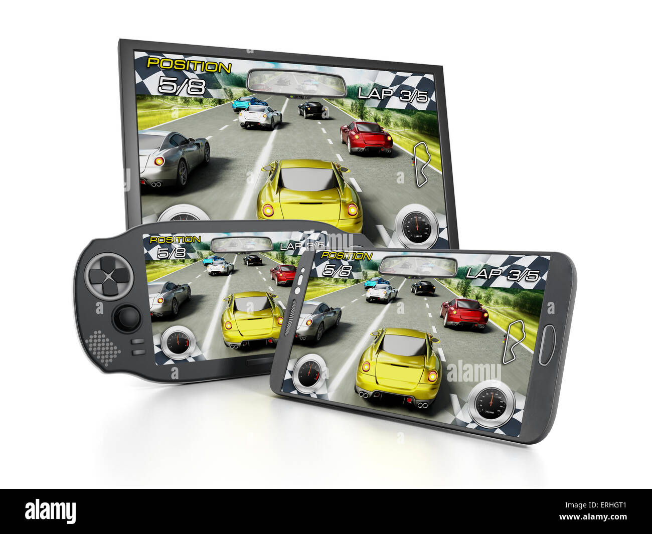 Portable video game device isolated on white Stock Photo - Alamy
