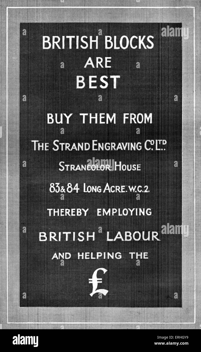 Engraving blocks - advertisement for British engraving blocks. Ad reads ...
