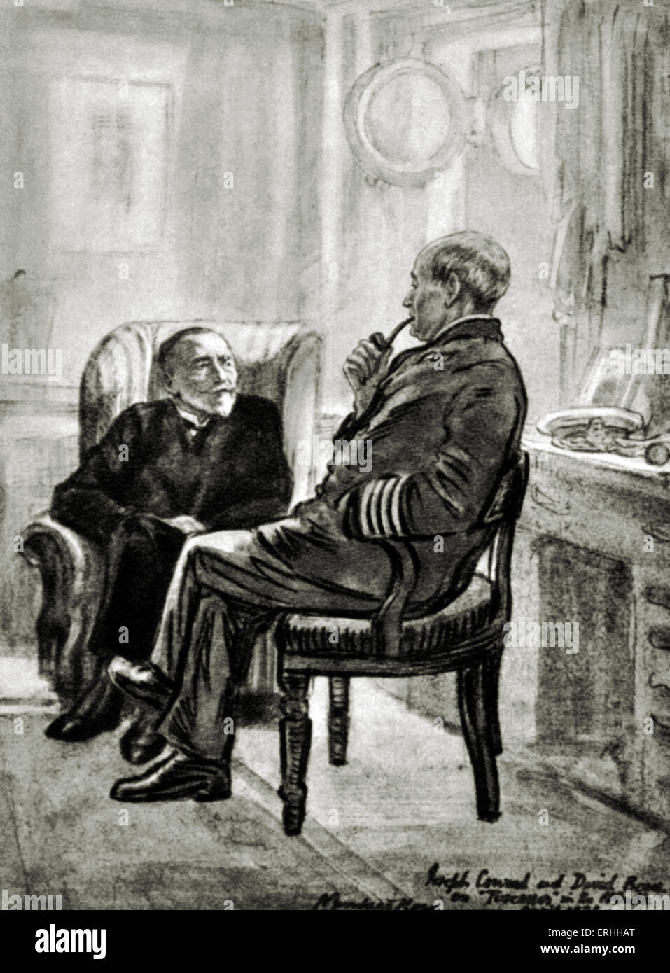 Joseph Conrad and Captain David Bone on the 'Tuscania' in the Atlantic ...