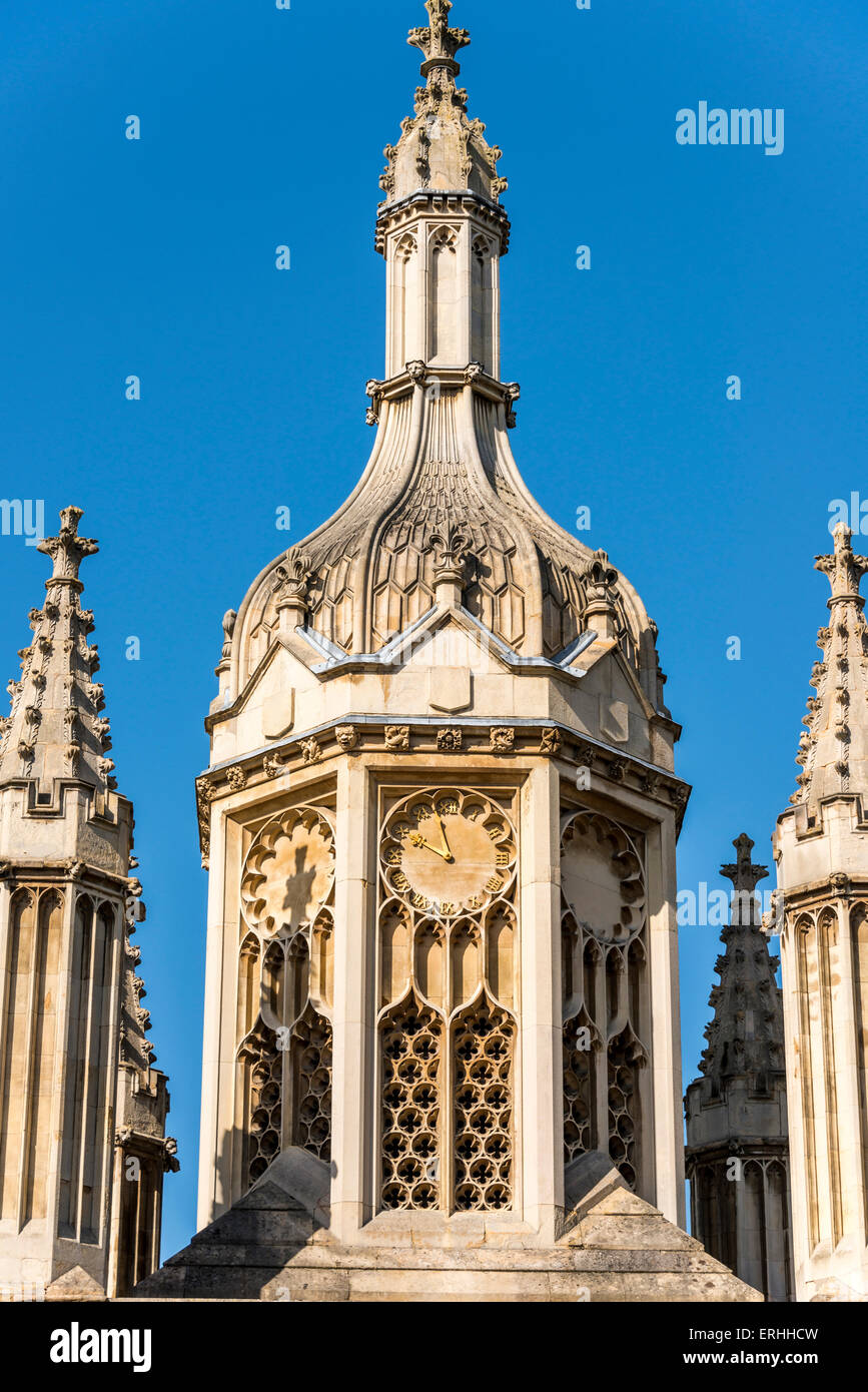 The front entrance clock tower of King's College of Cambridge ...
