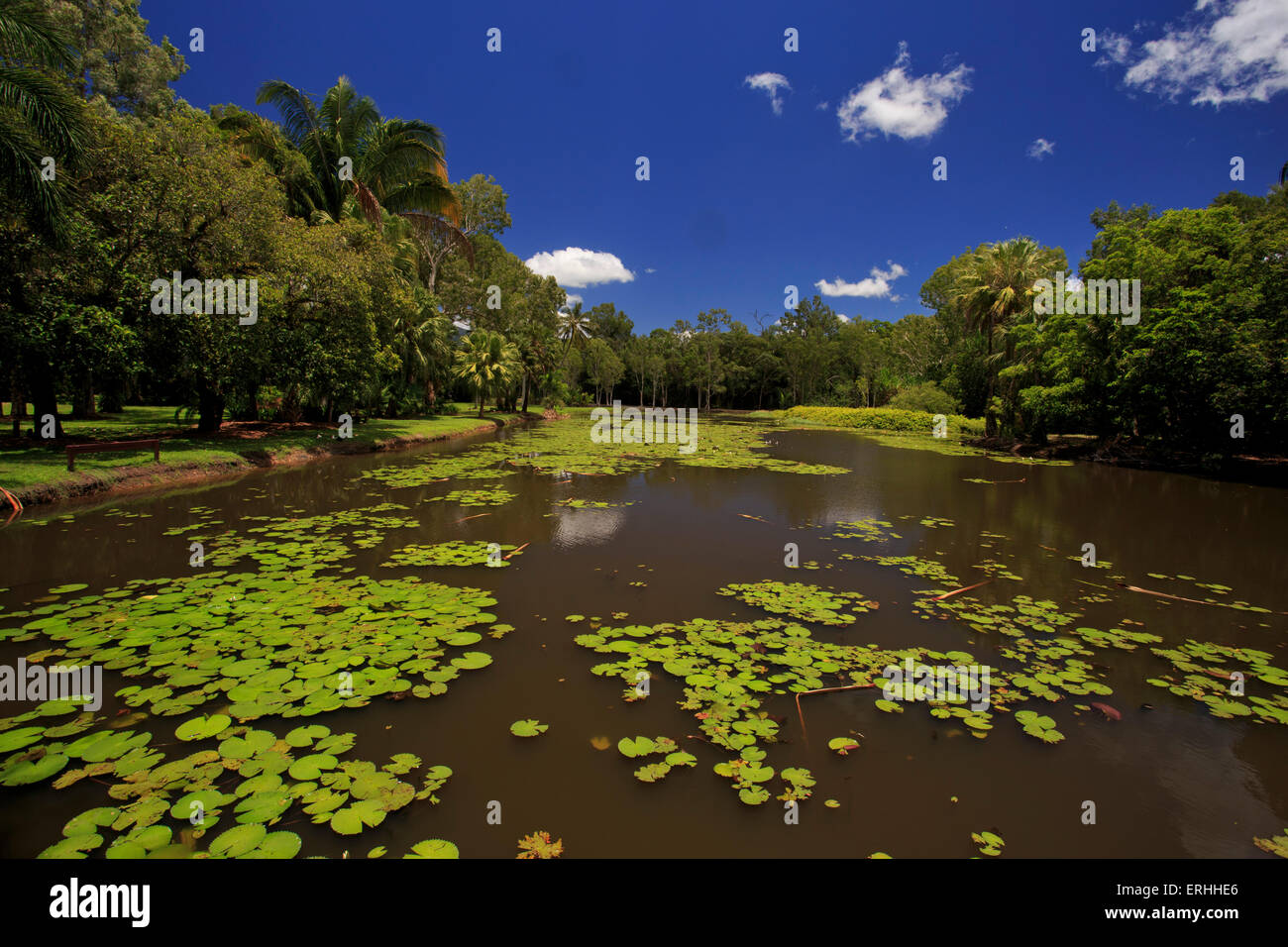 The fresh water lake section of of Centenary Lakes adjoining the ...
