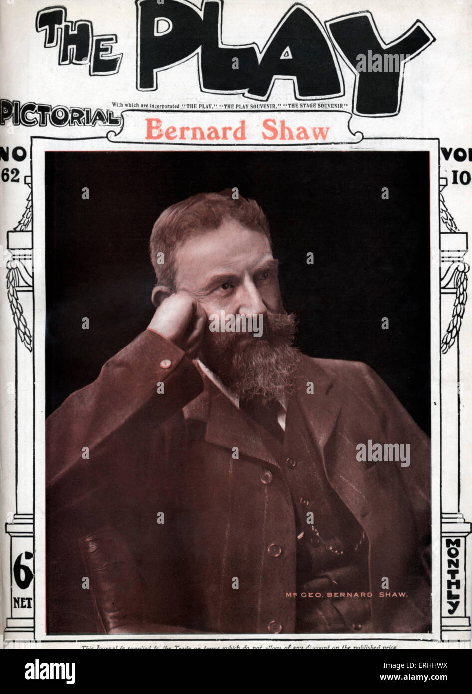 George Bernard Shaw - portrait of the Irish dramatist, critic and Nobel ...