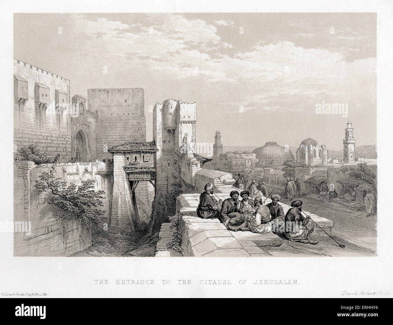 The entrance to the citadel of Jerusalem by David Roberts. Lithographs ...
