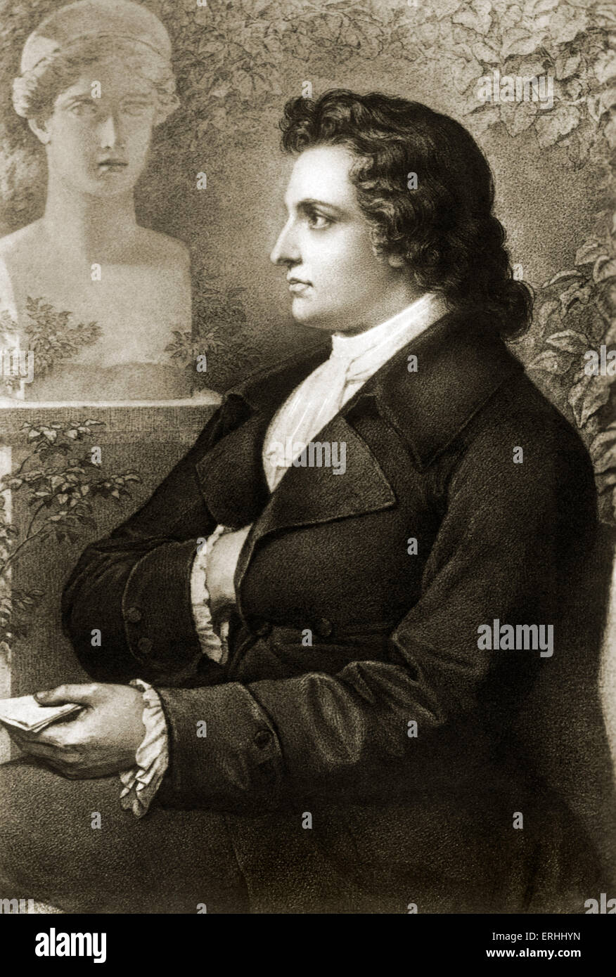 Johann Wolfgang Goethe - profile portrait of the German poet, novelist ...
