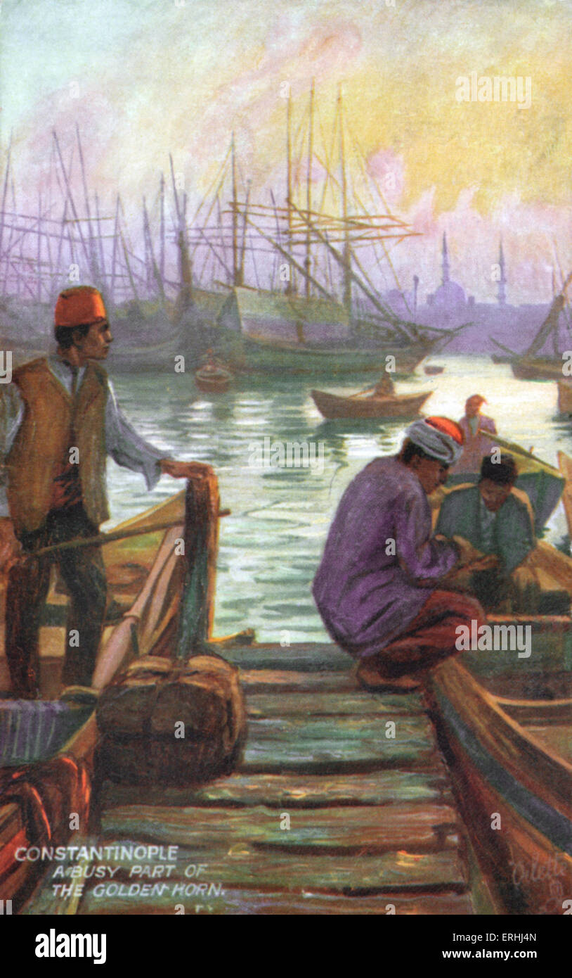 Constantinople - The Golden Horn Illustration of the harbour of ...