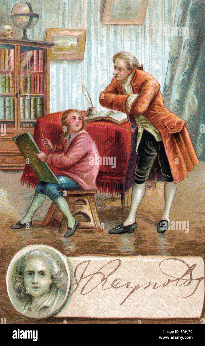 Joshua Reynolds - signed portrait of the English Rococo artist as a ...