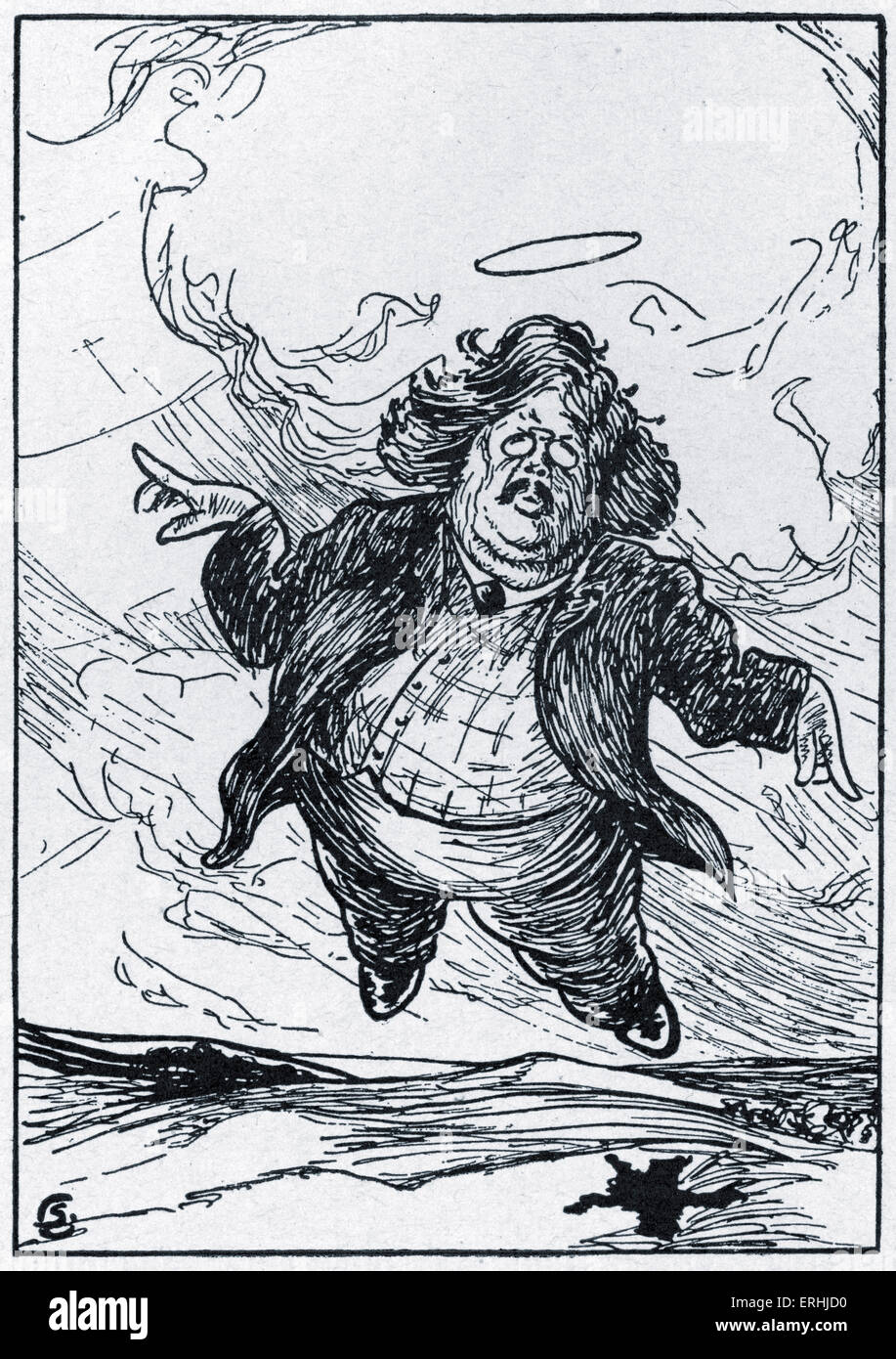 Gilbert Keith Chesterton - caricature of the English writer by G. Kohen ...