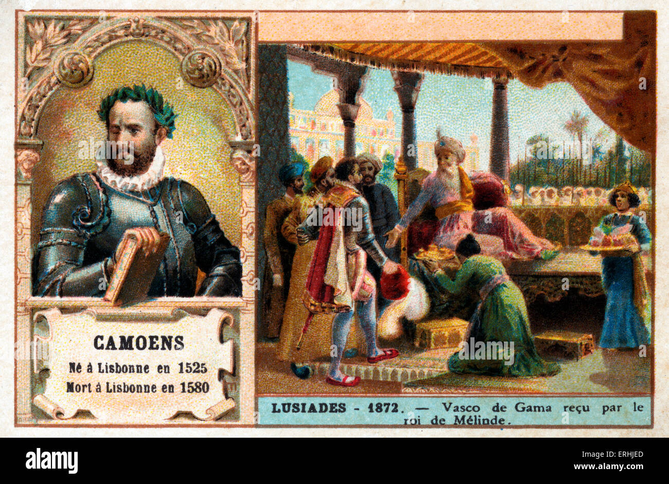 Luis de Camoens (Luís Vaz de Camões). Portuguese poet. Illustration of ...