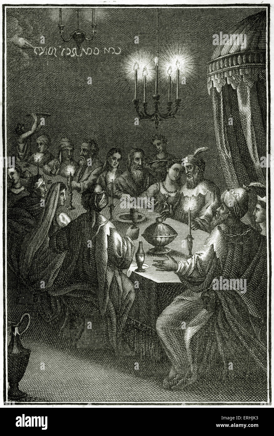 Balthazar 's feast - Bible Story. The writing on the wall. 'Mene, Mene ...