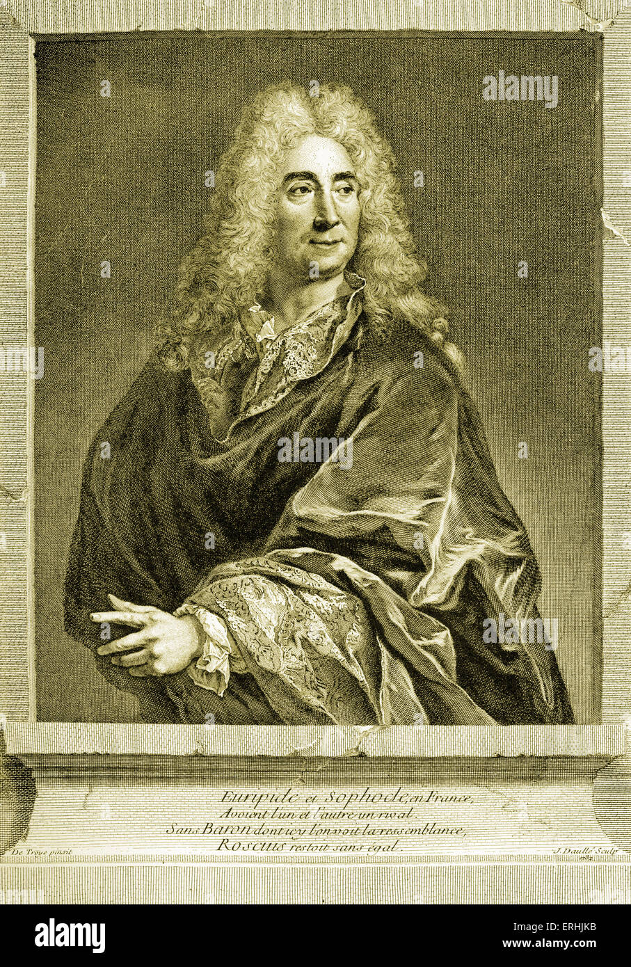 Michel Baron - portrait of the French actor. 1653-1729 Stock Photo - Alamy