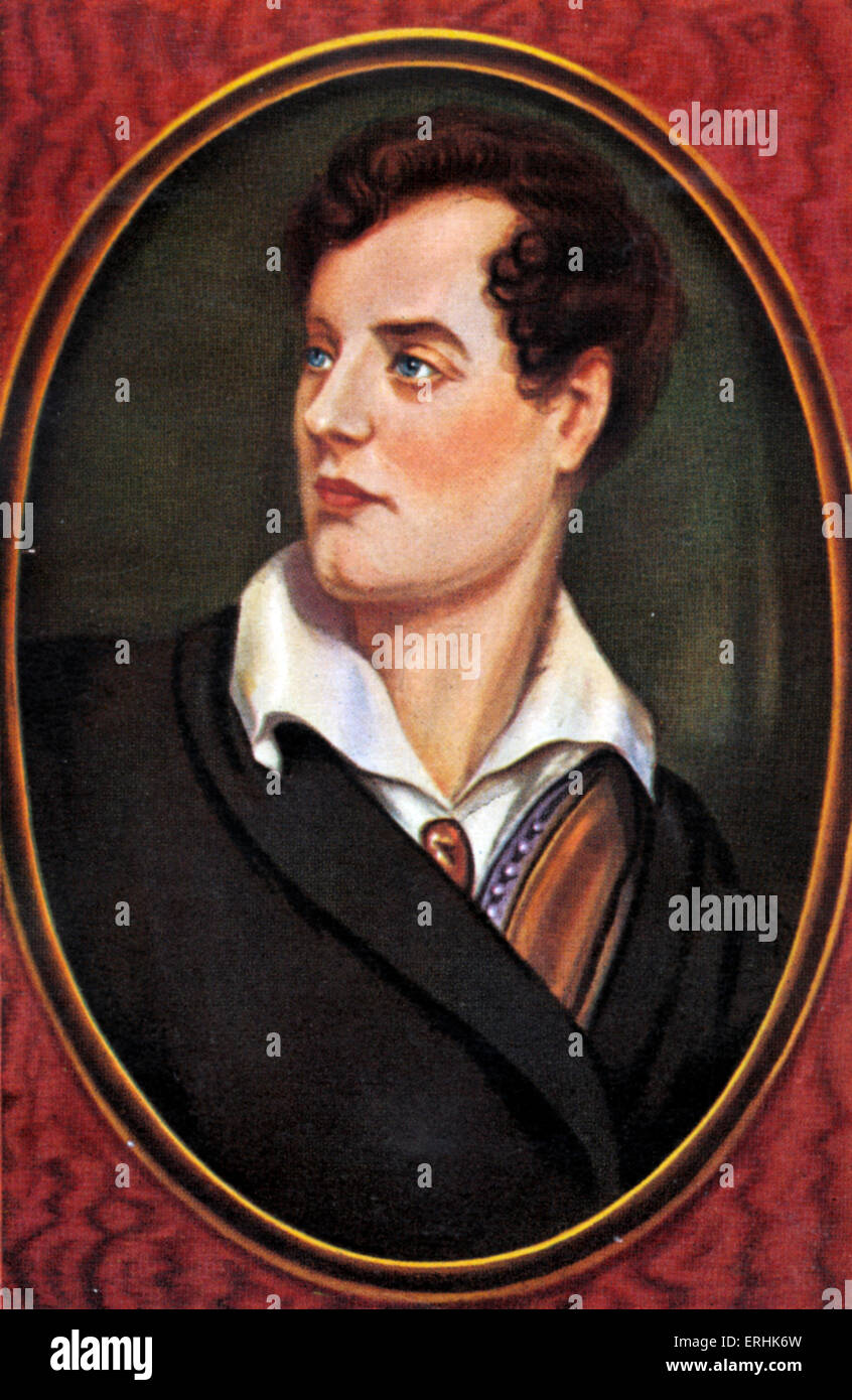 George Gordon Byron, 6th Baron Byron. Portrait of the British poet ...