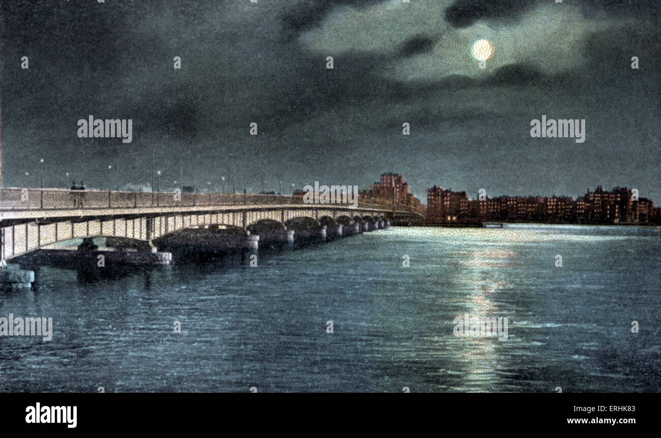 Harvard Bridge by moonlight. View from Cambridge, Masschusetts. Charles ...