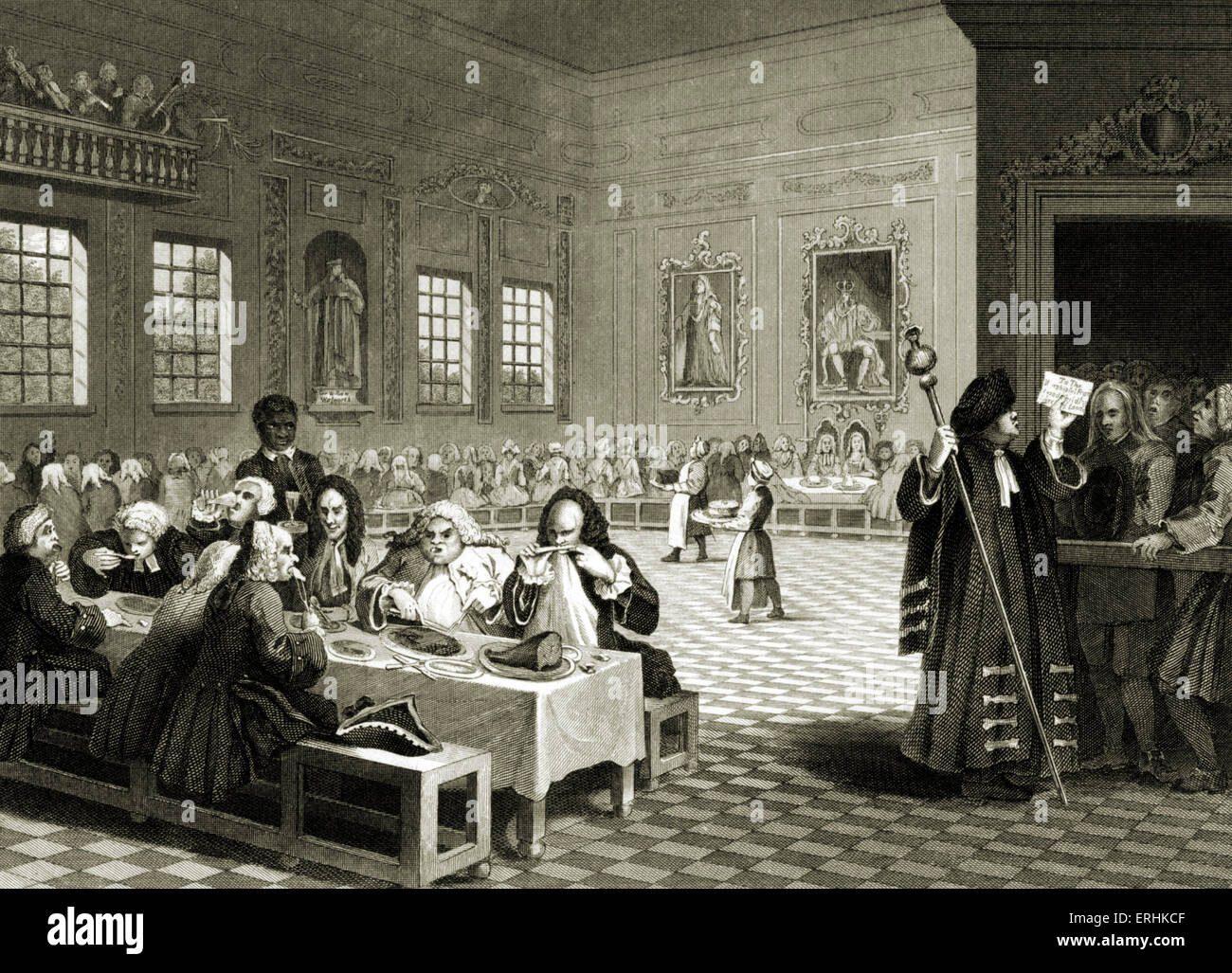 Goodchild in Guildhall - engraving by William Hogarth, English painter ...